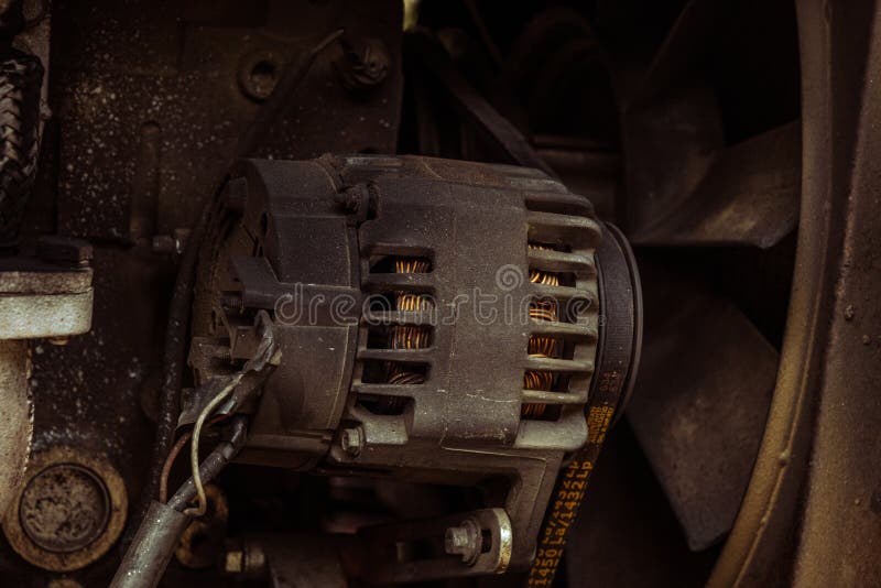 Dirty diesel engine stock photo. Image of connection - 265513668