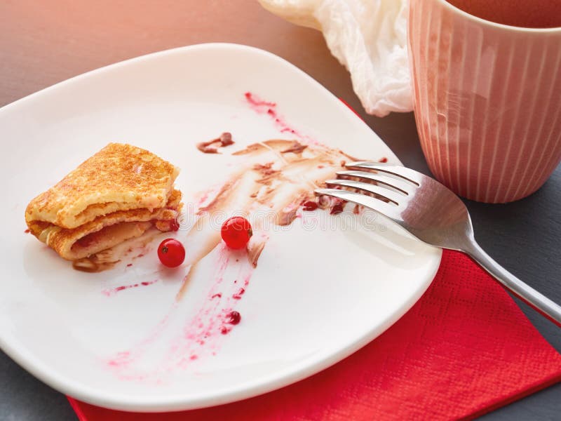 Dirty dish after eating. stock photo. Image of mess - 106605336