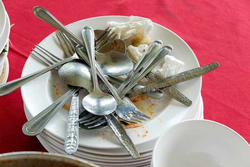 Dirty dish stock image. Image of leftover, empty, dish - 97641177