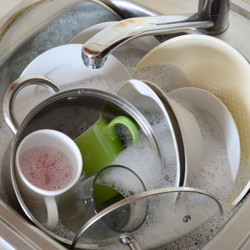 Dirty Dishes and Unwashed Kitchen Appliances Filled the Kitchen Stock ...