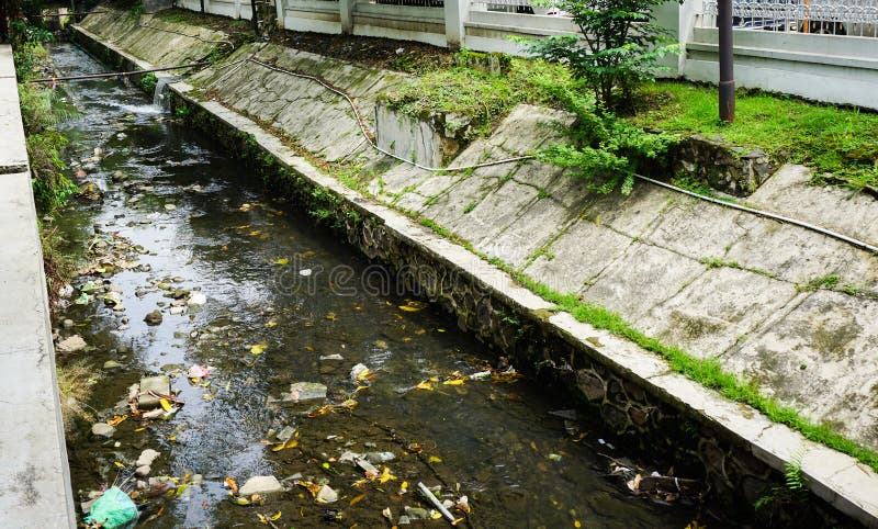Sidewalk And Ditch In Grass Stock Image - Image of summer, concrete: 745009