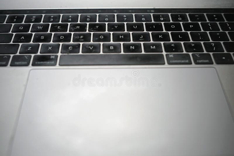 Dirty Dusty Modern Notebook Computer Keyboard Much Hard Work No Time ...