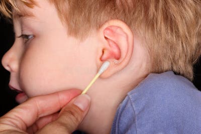 Dirty Ear stock photo. Image of young, swab, hygiene, detail - 4735708