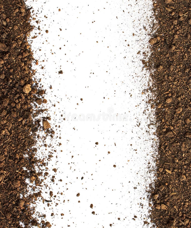 Dirty Earth on White Background. Stock Photo - Image of dung, macro ...