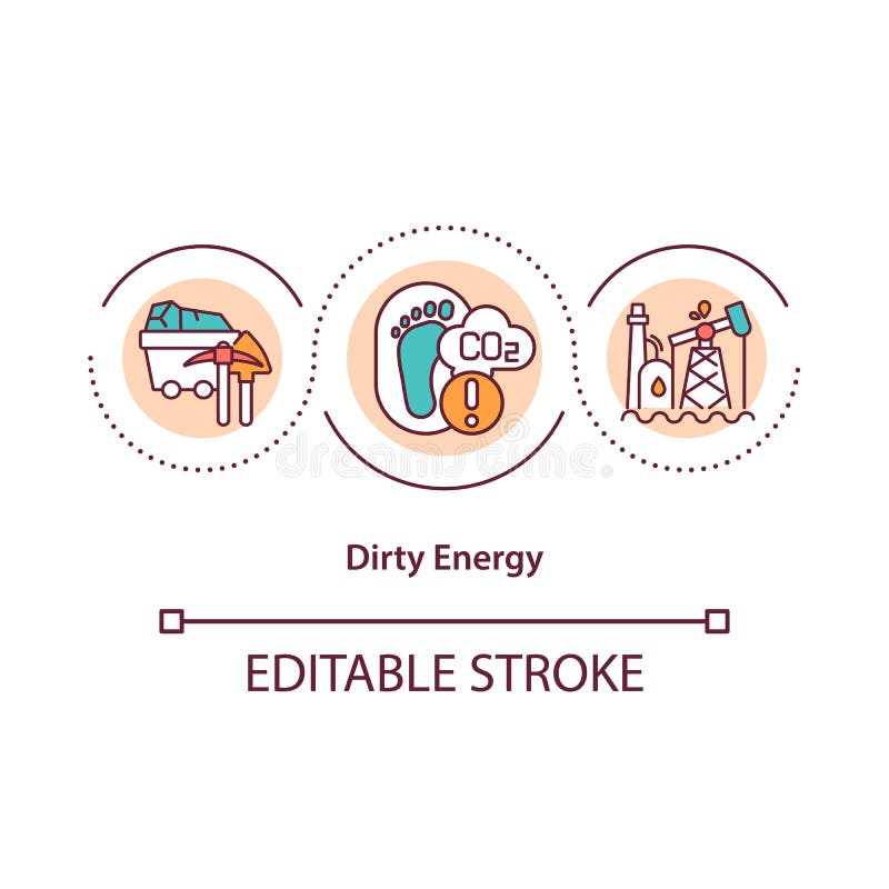 Dirty energy concept icon stock vector. Illustration of nature - 210910896