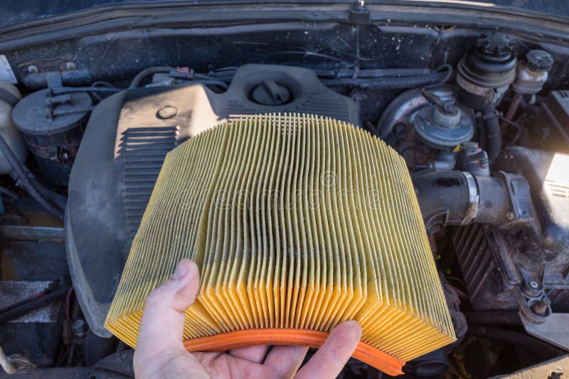 Engine Air Filter Part Change by Auto Mechanic Stock Photo - Image of ...