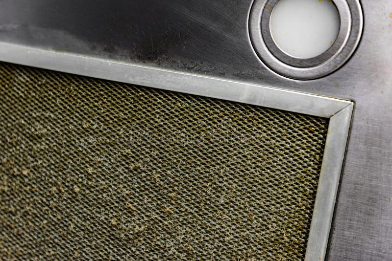 Dirty Extract Filter of Kitchen Hood. Stock Image - Image of unclean ...