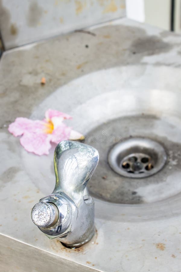 Dirty Faucet Aerator with Limescale, Calcified Shower Water Tap with ...