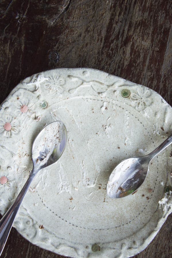 Dirty Food on Dish White after Eat All Stock Photo - Image of finished ...