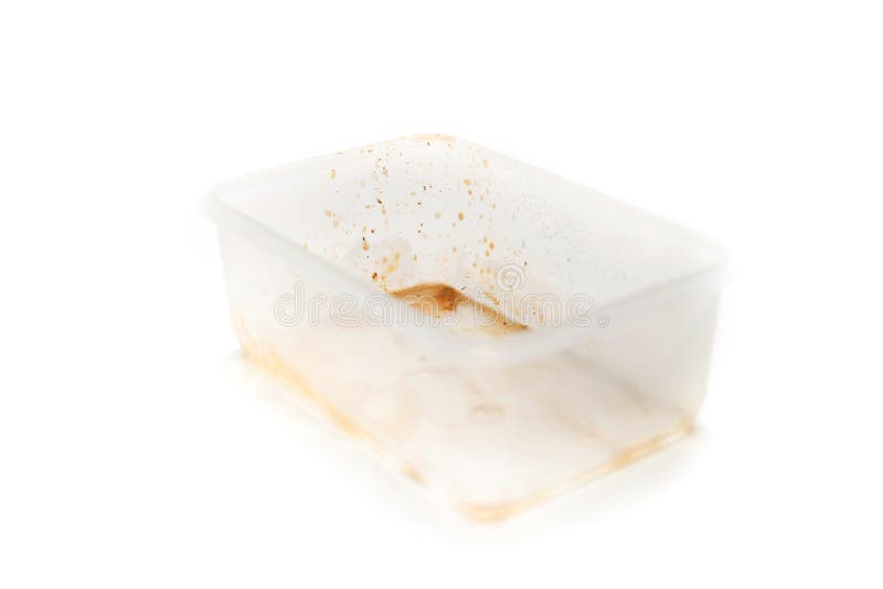 Dirty Food Plastic Container Box Stock Image - Image of disposable ...