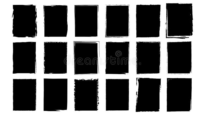 Dirty Frames for Design in Grunge Style. Ink Brush Strokes Stock Vector ...