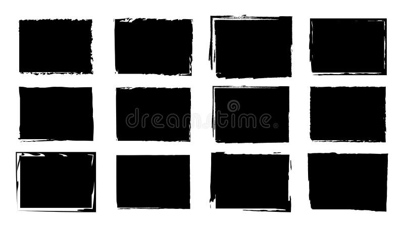 Dirty Frames for Design in Grunge Style. Ink Brush Strokes Stock Vector ...