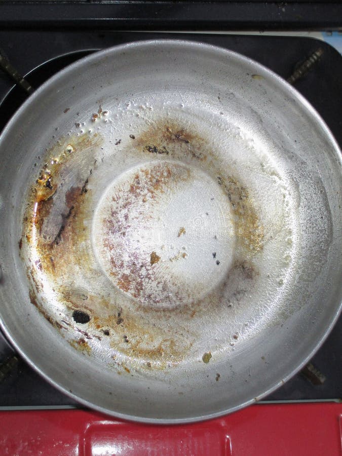 Dirty Frying Pan Due To Burnt Spots Stock Image - Image of spots, burnt ...