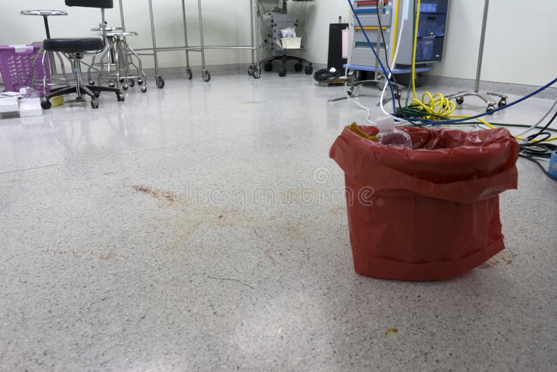 Dirty Garbage in the Operating Room Stock Photo - Image of gauze ...