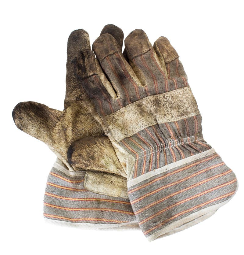 Dirty work gloves. stock photo. Image of leather, wood - 45030652