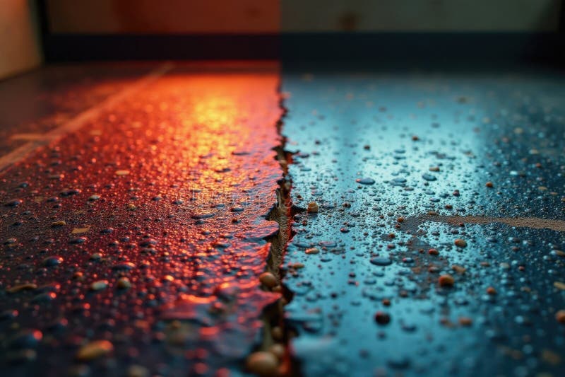 Dirty Greasy Stovetop Split from Sparkling Clean Surface after Texture ...