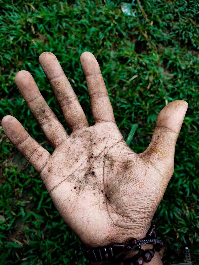 Dirty hands - stock photo stock image. Image of thumb - 224056121