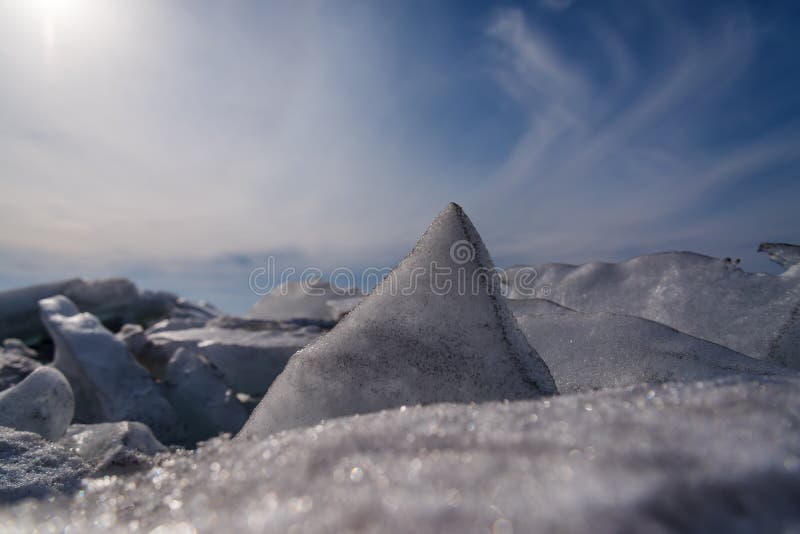 Dirty ice rock. stock photo. Image of block, rift, loneliness - 57856148