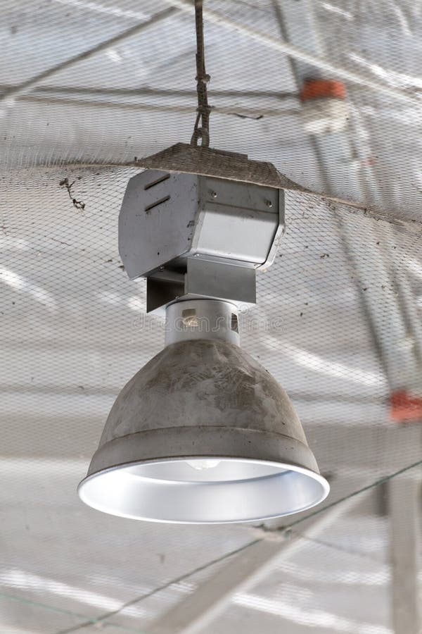 Dirty Industrial Lamp, High Bay Lighting. Stock Photo - Image of ...