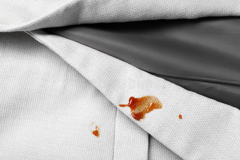 Dirty Jacket with Stains of Sauce, Top View Stock Image - Image of ...