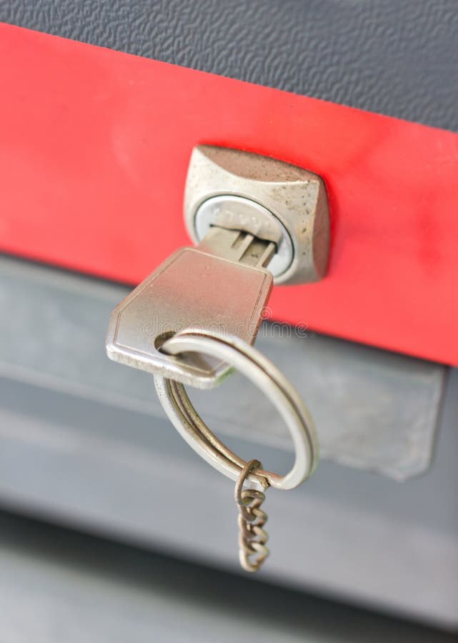Dirty Key in Hole. stock photo. Image of solution, steel - 60463598