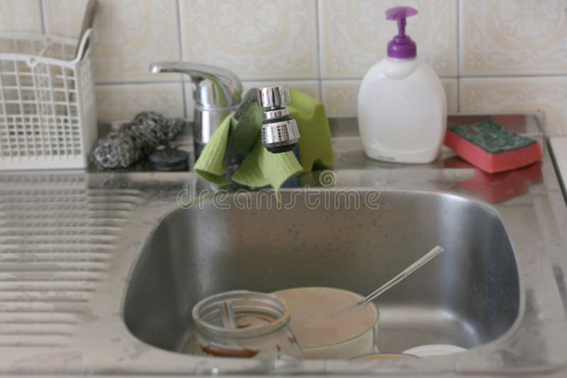 Messy kitchen stock image. Image of glass, kitchen, dirty - 3213383