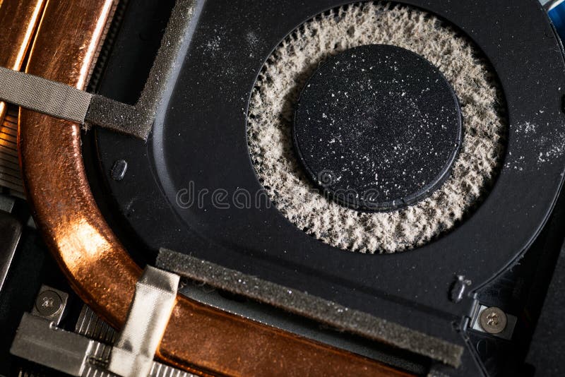 Dirty Laptop Computer Fan Full of Dust and Needs Cleaning Stock Photo ...