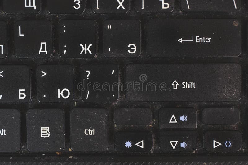 Dirty Laptop Keyboard. How To Clean Dirty Computer Keyboard Stock Photo ...