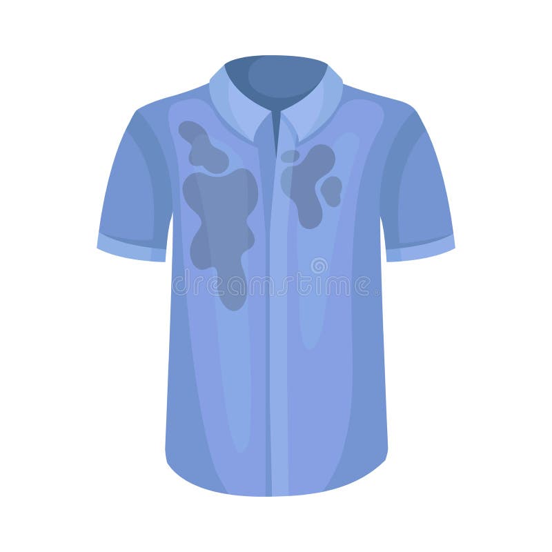 Dirty Light Blue Shirt. Vector Illustration on a White Background ...