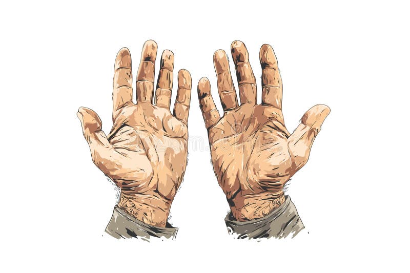 Dirty Man Hands Labor Isolated Stock Vector - Illustration of palm ...
