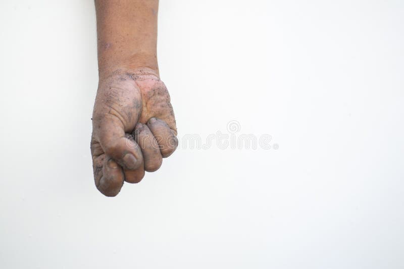 The Dirty Messy Hand is Clutching Stock Image - Image of adult ...