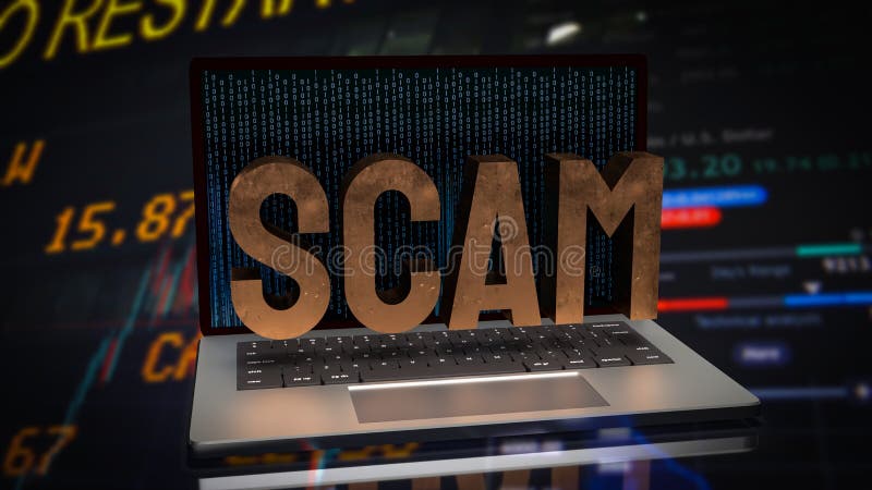 Dirty Metal Scam Text on Notebook Background 3d Rendering Stock ...