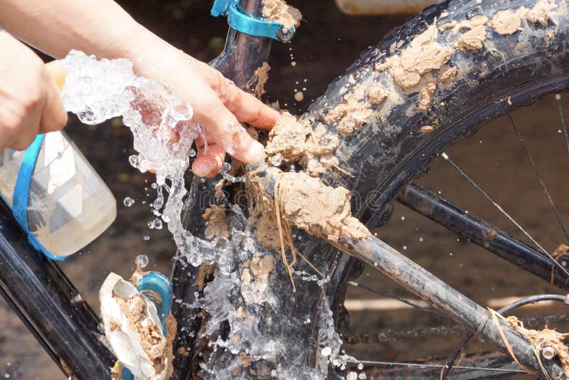 Dirty mountain bike stock photo. Image of water, ride - 94831864