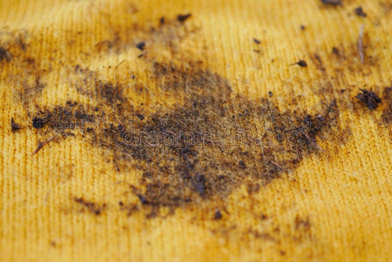 Dirty Mud Stain on a Yellow Color Cloth Stock Image - Image of liquid ...