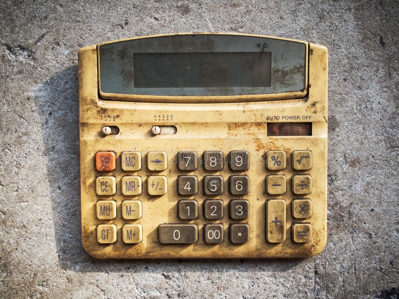 Dirty old calculator stock image. Image of machine, machinery - 17042789