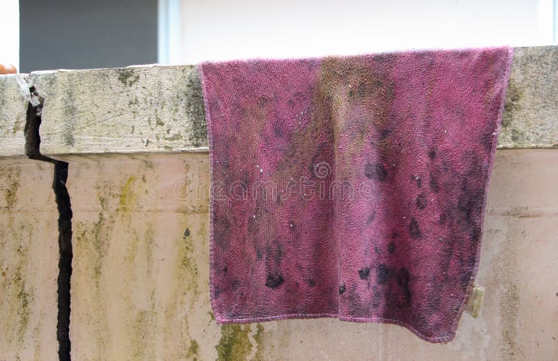 Dirty, old pink rag stock photo. Image of manual, rugged - 177598562