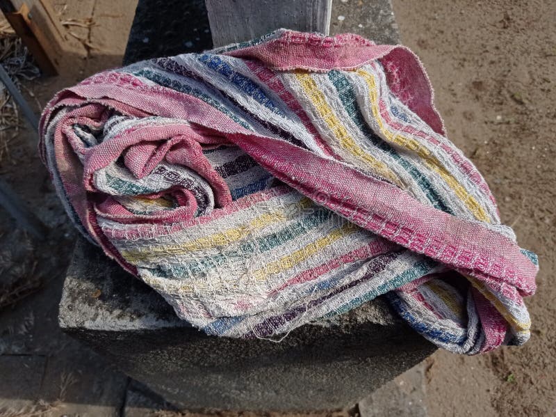 Dirty Old Rag on the Ground Stock Photo - Image of colored, garment ...