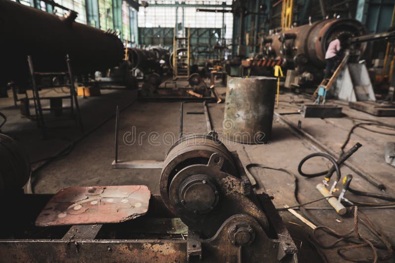 Dirty and Old but Still Functioning Metal Works, Old Fashioned, Factory ...