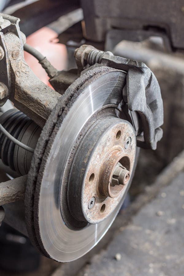 Dirty Old Used Disc Brake Changing Stock Photo - Image of changing ...