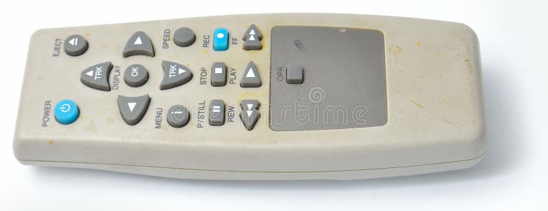 Dirty Old VCR Remote Control from the Side Stock Photo - Image of ...