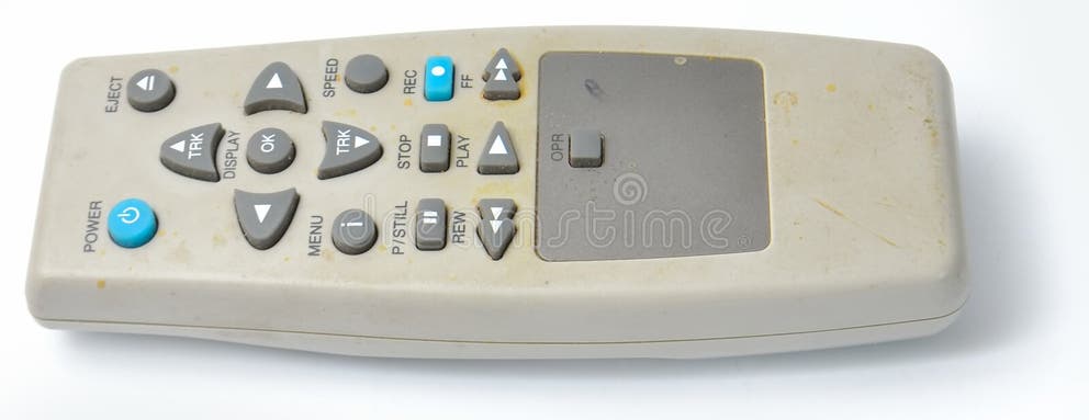 Dirty Old VCR Remote Control from the Side Stock Photo - Image of ...