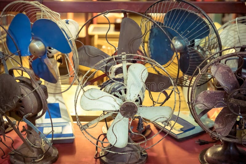 Dirty Old Vintage Metal Fan Stock Photo - Image of cool, ventilator ...