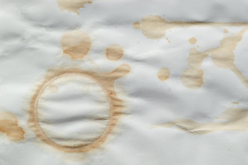 Vintage Paper with Coffee Rings Stain. Stock Image - Image of blob ...
