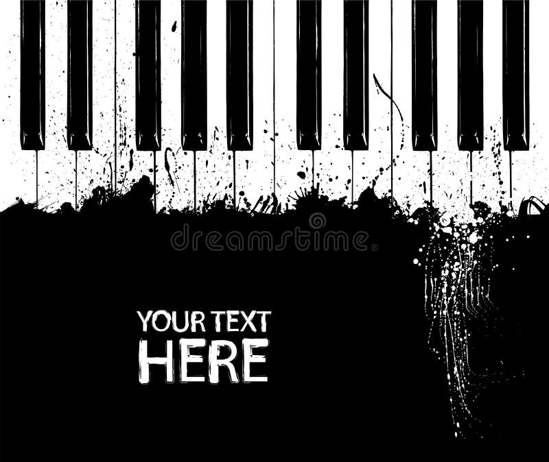 Dirty piano keys stock vector. Illustration of space, notes - 8842547