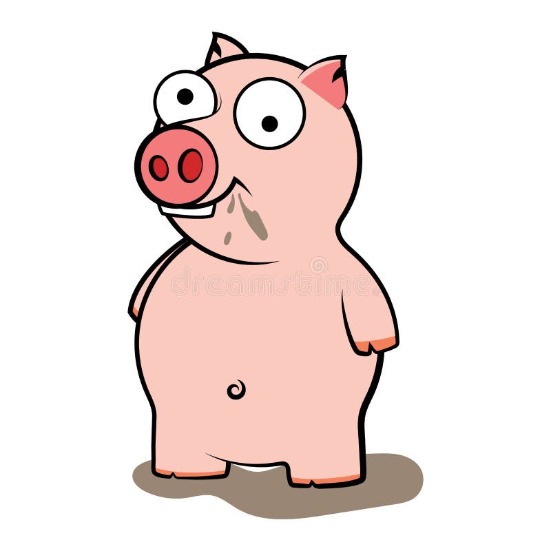 Dirty pig cartoon stock vector. Illustration of livestock - 73185265
