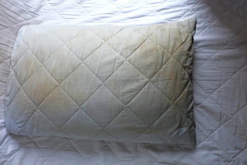 Dirty Pillow Isolated on White Background, are a Source of Germs Stock ... Dirty Pillow Isolated on White Background, are a Source of Germs Stock ...