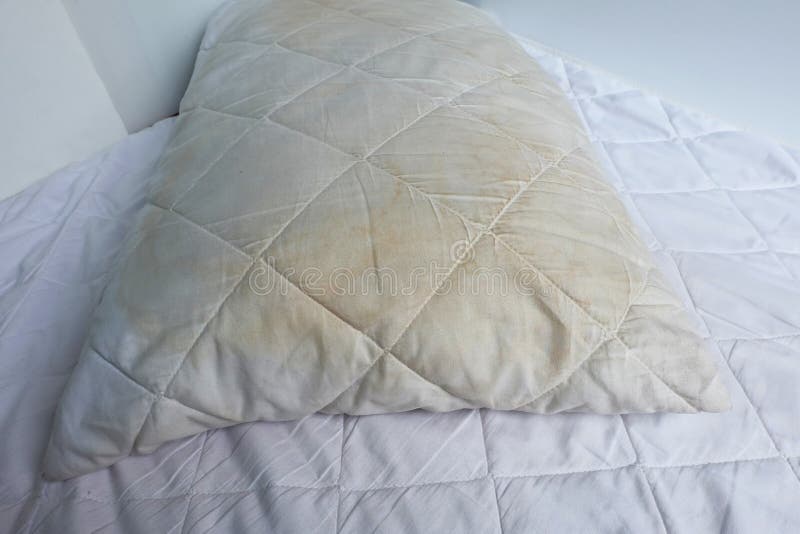 Dirty Pillow Isolated on White Background, are a Source of Germs Stock ... Dirty Pillow Isolated on White Background, are a Source of Germs Stock ...
