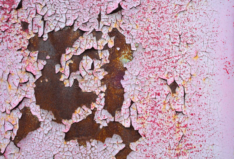 Dirty Pink Metal Background Peeling Paint Rust Stock Photo - Image of ...