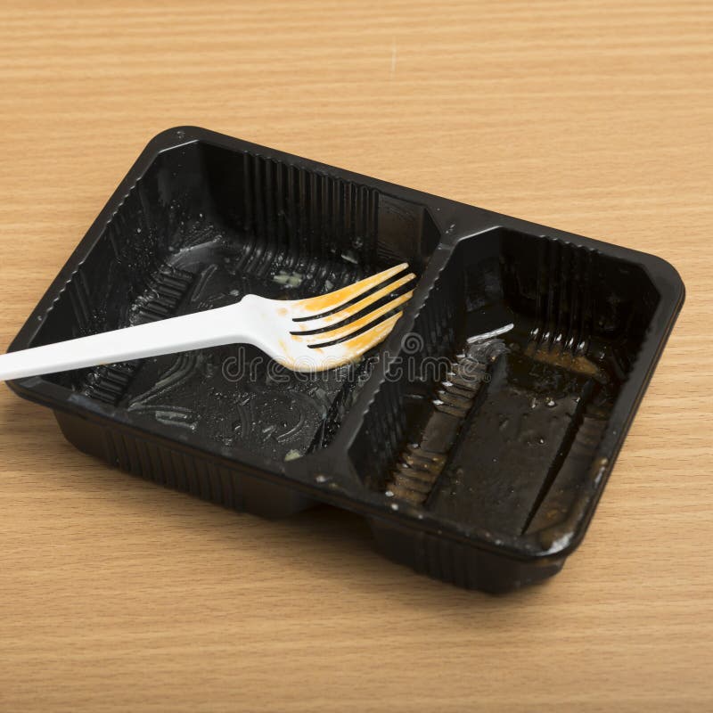 Dirty Plastic Food Container Stock Photo - Image of foam, people: 57115274