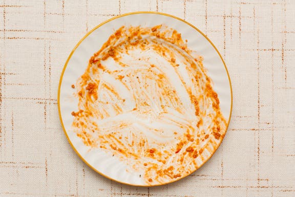 Dirty plate stock image. Image of filthy, dish, table - 21372563